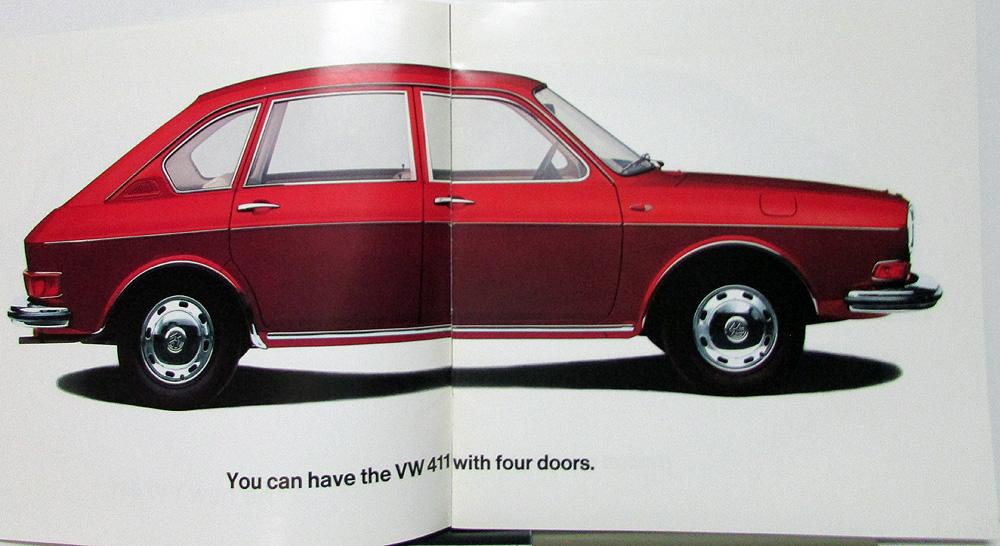 1969 Volkswagen VW 411 Color Sales Brochure Oversized Original