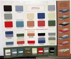 1959 Chevrolet Dealer Sales Brochure Color Options Bel Air Nomad Impala ...