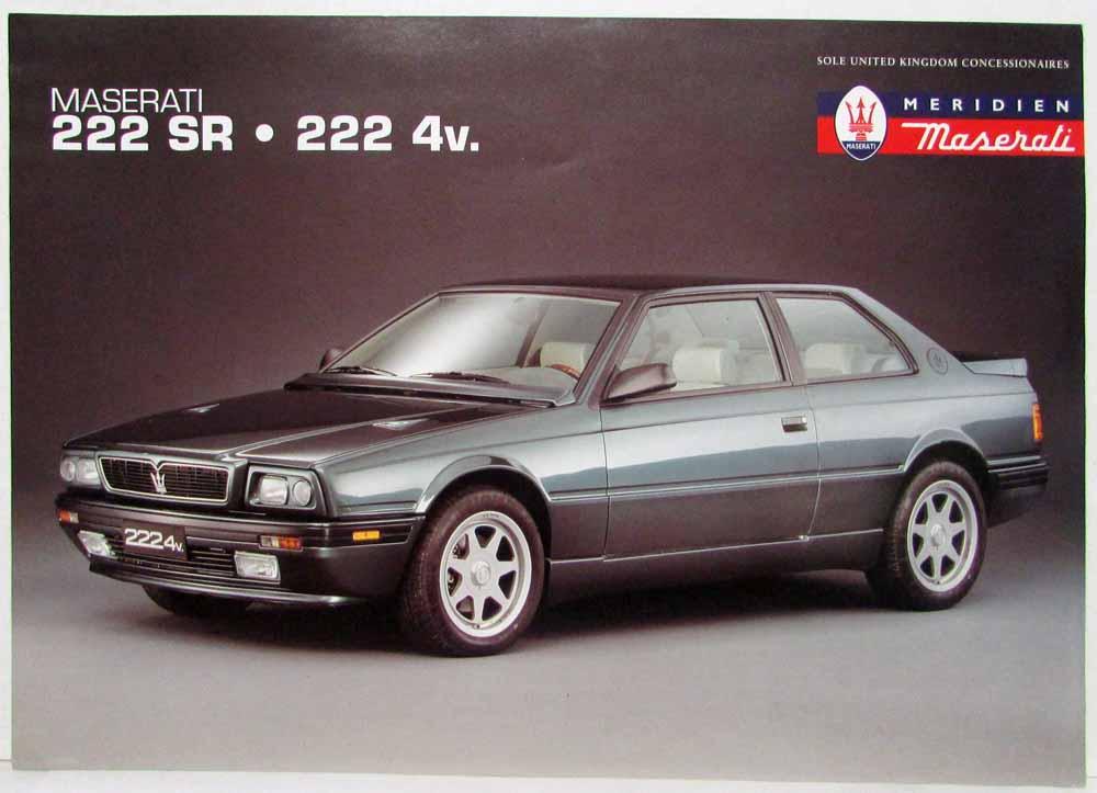 1991 Maserati 222 SR & 222 4V Spec Sheet - UK Market