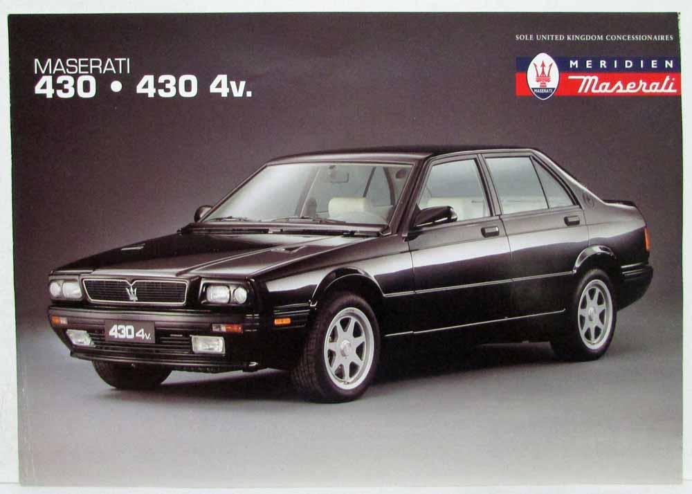 1991-1993 Maserati 430 & 4v Spec Sheet - UK Market