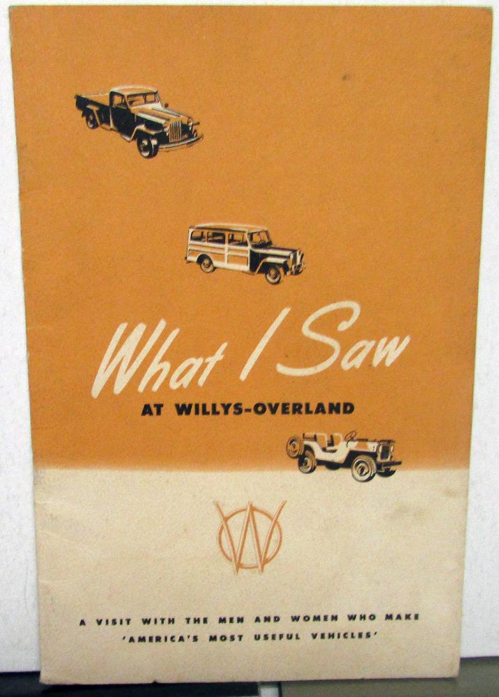 1947-50 Willys Overland Informational Brochure Pencil Sketches Of ...