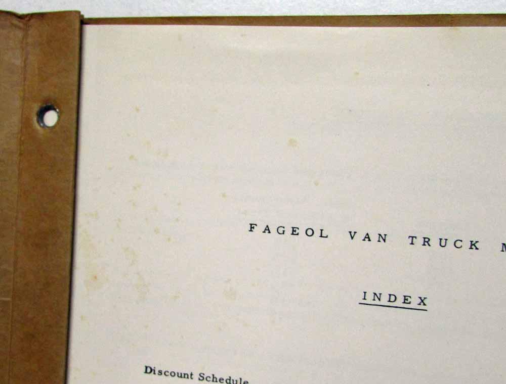 1952 Fageol FV & FVL Van Truck Manual and Instructions