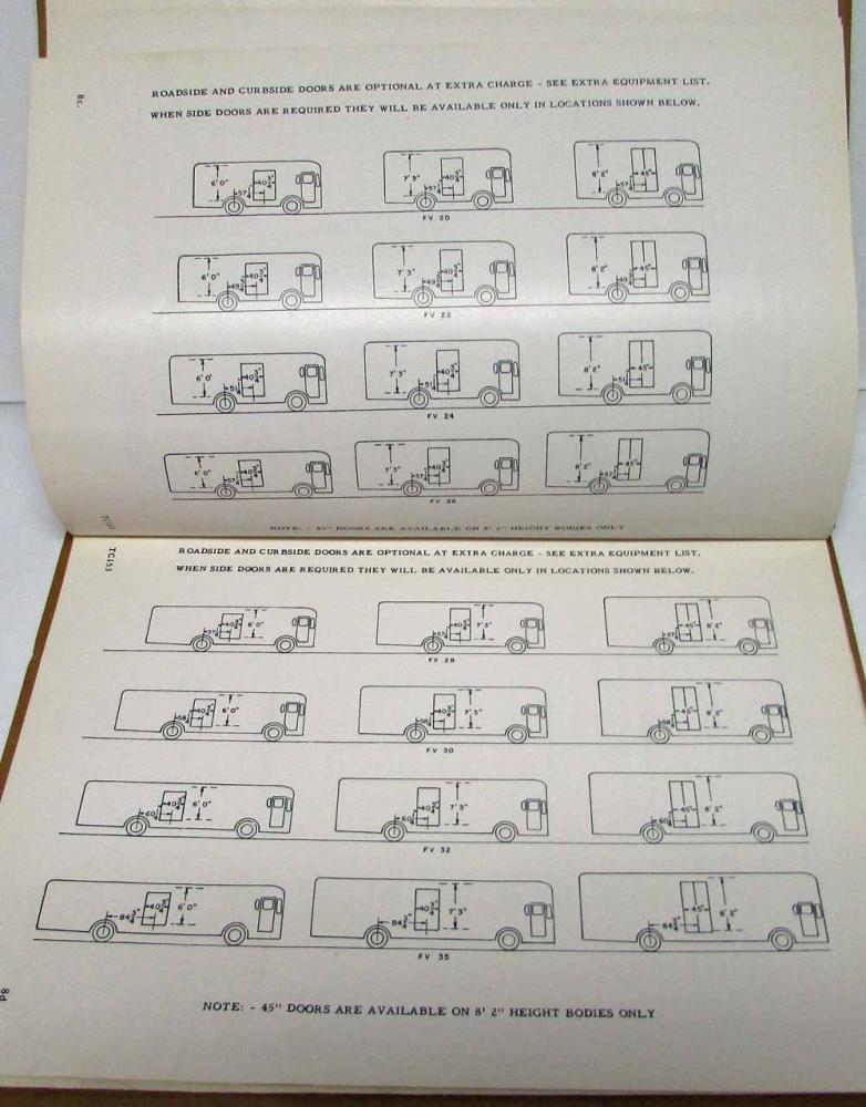 1952 Fageol FV & FVL Van Truck Manual and Instructions