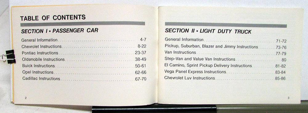 1975 General Motors Passenger Car and Light Truck Towing Instructions ...