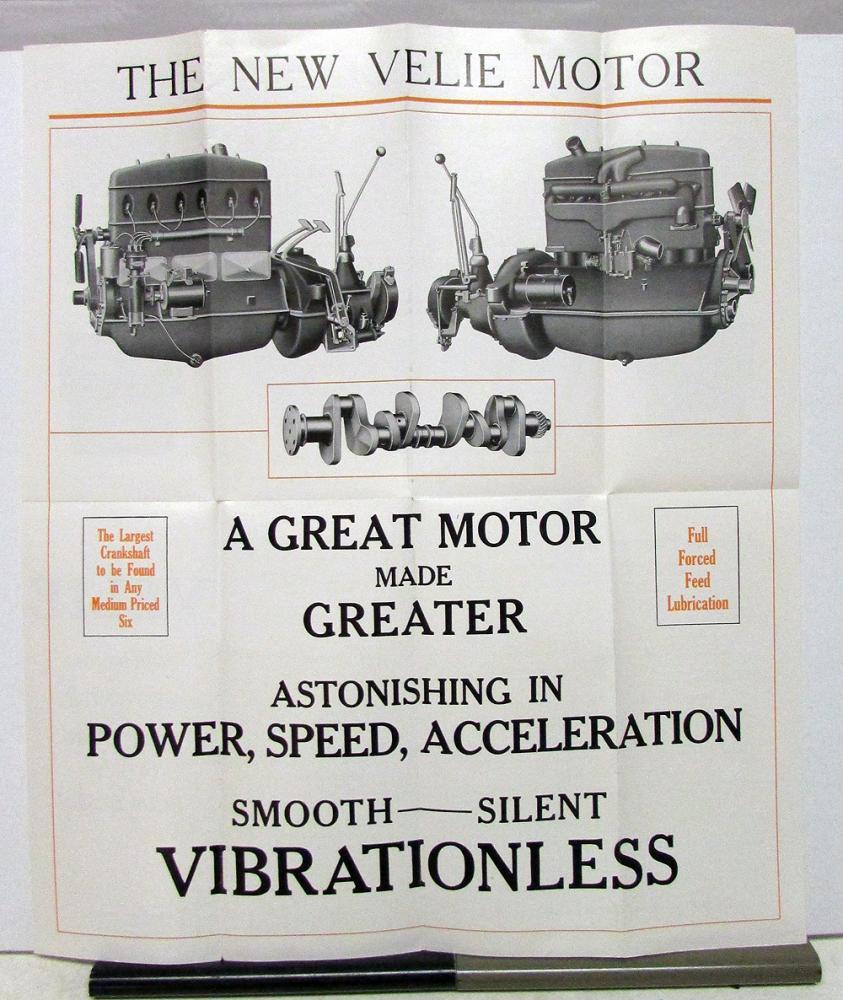 1925 1926 Velie Royal Sedan Model 60 Specs Sales Brochure Folder Original