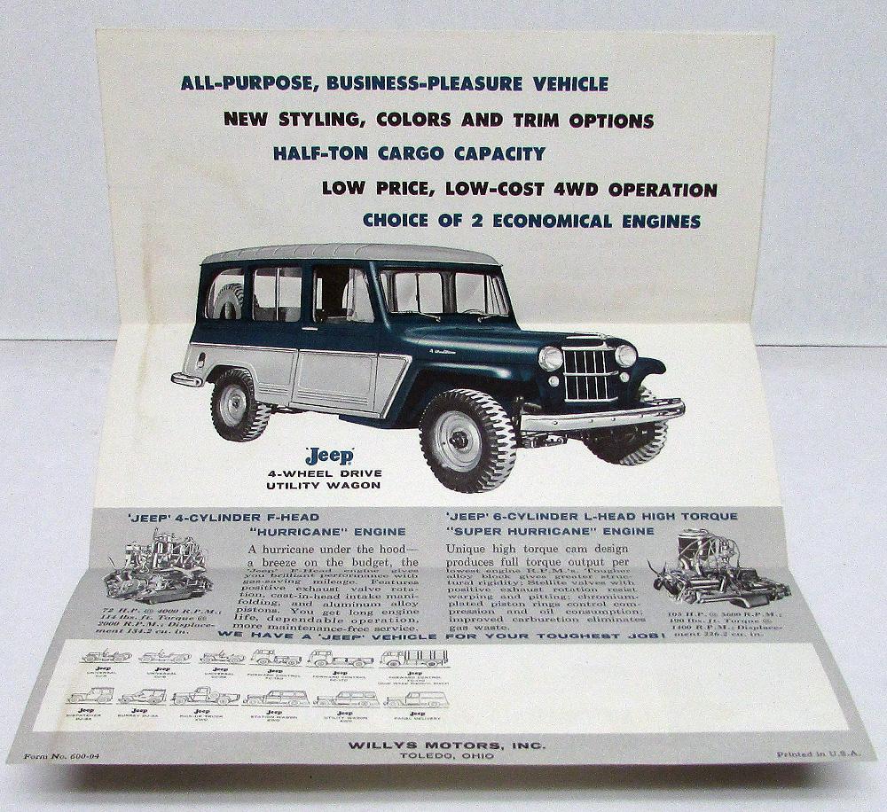 1960 Willys Jeep Utility Wagon Sales Mailer Specifications