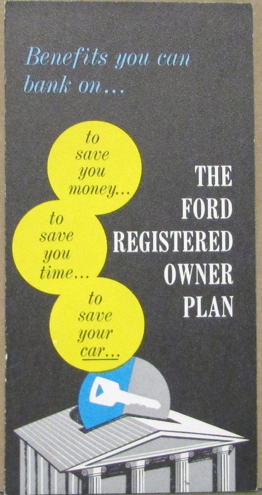 1964 1965 Ford Registered Owner Plan Leaflet Original