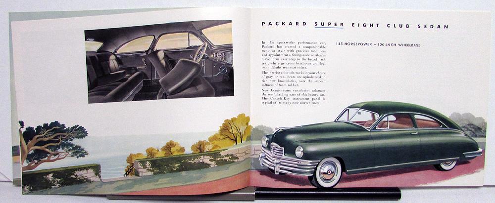 1948 Packard Eight Super De Luxe Color Sales Brochure & Env Oversized Orig