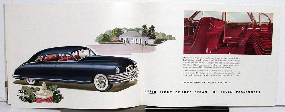 1948 Packard Eight Super De Luxe Color Sales Brochure & Env Oversized Orig