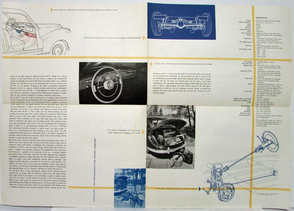1955 BMW 501 A Blue Cover Sales Folder