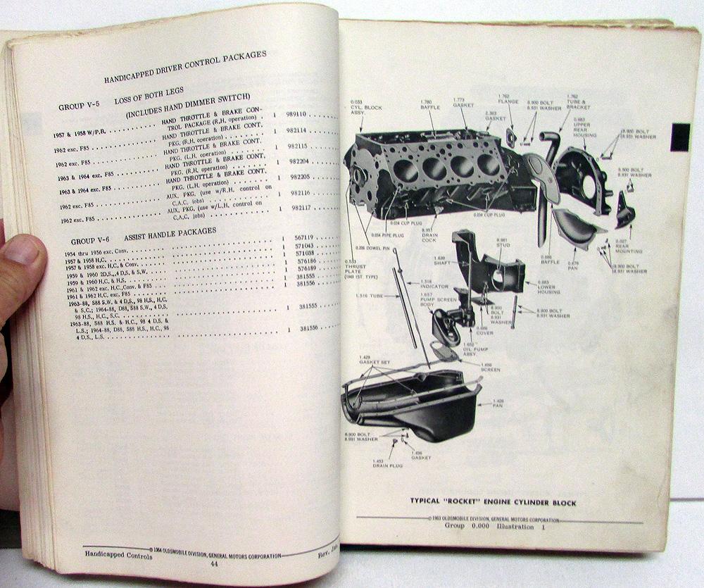 1964 Oldsmobile Chassis Parts Book Catalog F85 Cutlass Vista Cruiser 88 ...