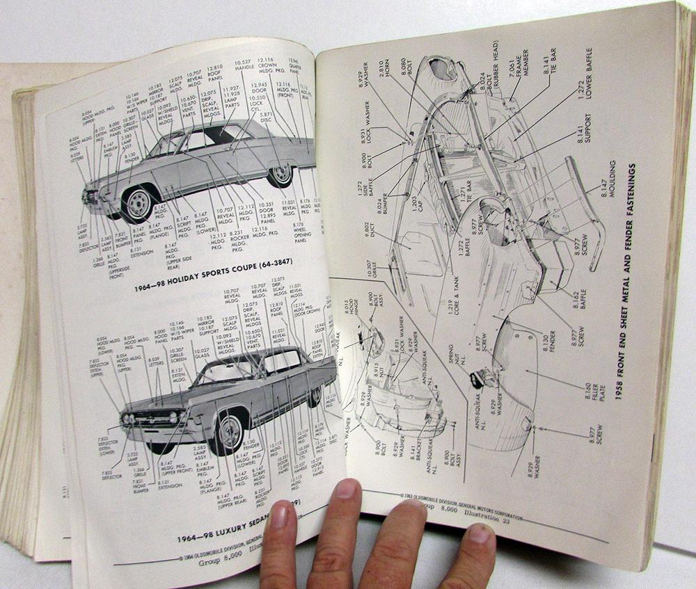1964 Oldsmobile Chassis Parts Book Catalog F85 Cutlass Vista Cruiser 88 ...