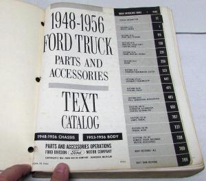 1948 1950 1952 1954 1956 Ford Dealer Parts Book Catalog Set Pickup F ...