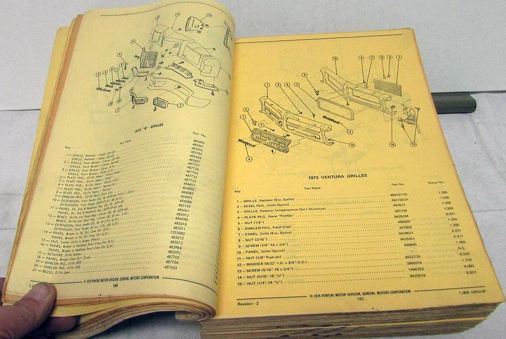 1964-1974 Pontiac Chassis & Body Parts Illustrations Catalog Book GTO ...