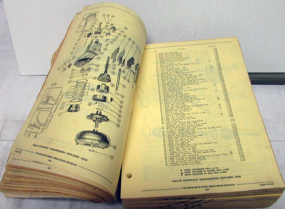1964-1974 Pontiac Chassis & Body Parts Illustrations Catalog Book GTO ...