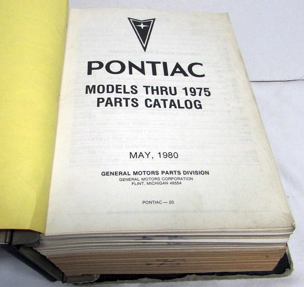 1964-1975 Pontiac Chassis Body Parts Catalog Book Text & Illustr GTO ...