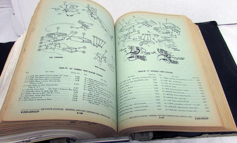 1964-1975 Pontiac Chassis Body Parts Catalog Book Text & Illustr GTO ...