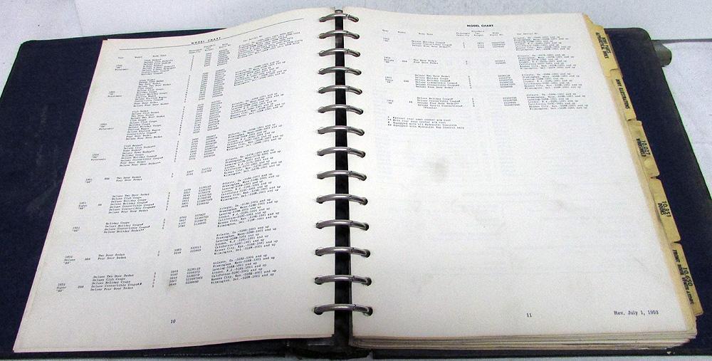 1936-1953 Oldsmobile Master Body Parts List Catalog Book Super DeLuxe 88 98