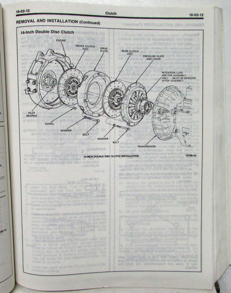 1988-1989 Ford Cargo 6000 7000 8000 Truck Service Shop Repair Manual