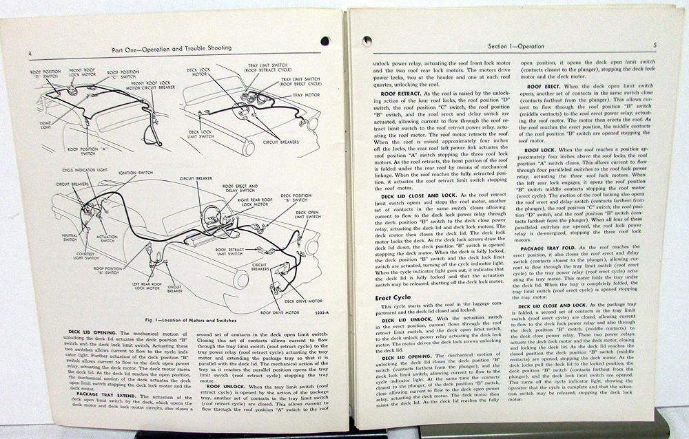 1957 Ford Retractable Hardtop Dealer Service Shop Manual Repair ...