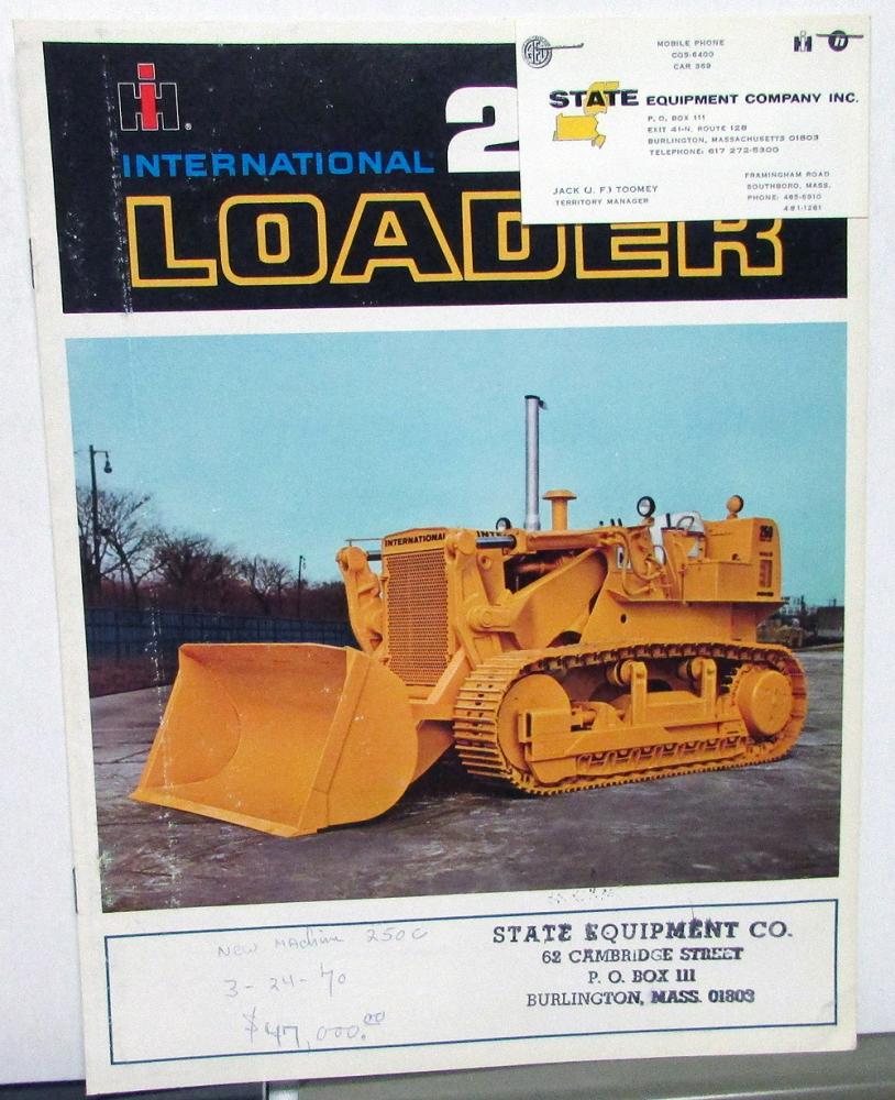 1968 International IH Dealer Sales Brochure 250B Loader Tractor ...