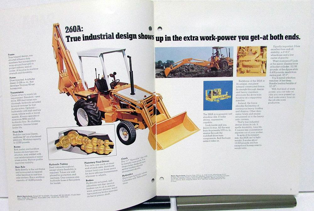 1977 International IH Dealer Brochure 260A Payhoe Loader Tractor ...
