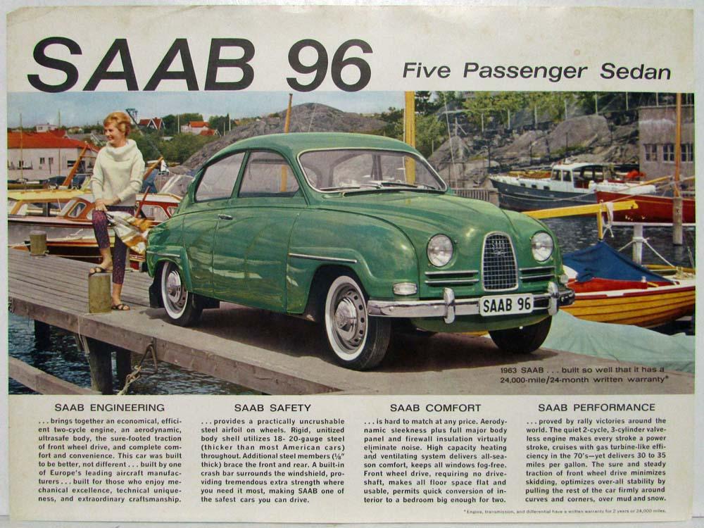 1963 Saab 96 5-Passenger Sedan Spec Sheet
