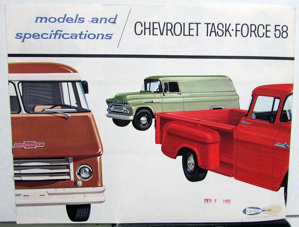 1958 Chevrolet Trucks Models & Specifications Sales Brochure Original