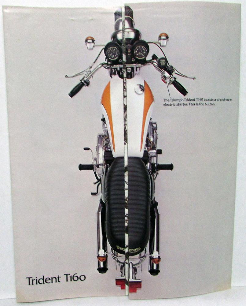 1975 Triumph Trident T160 Motorcycle Sales Brochure Calendar Evolution ...