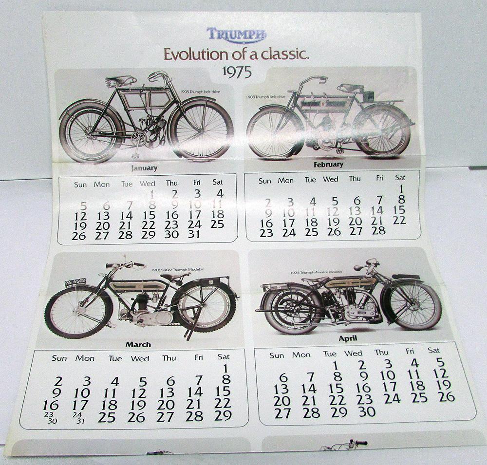 1975 Triumph Trident T160 Motorcycle Sales Brochure Calendar Evolution ...