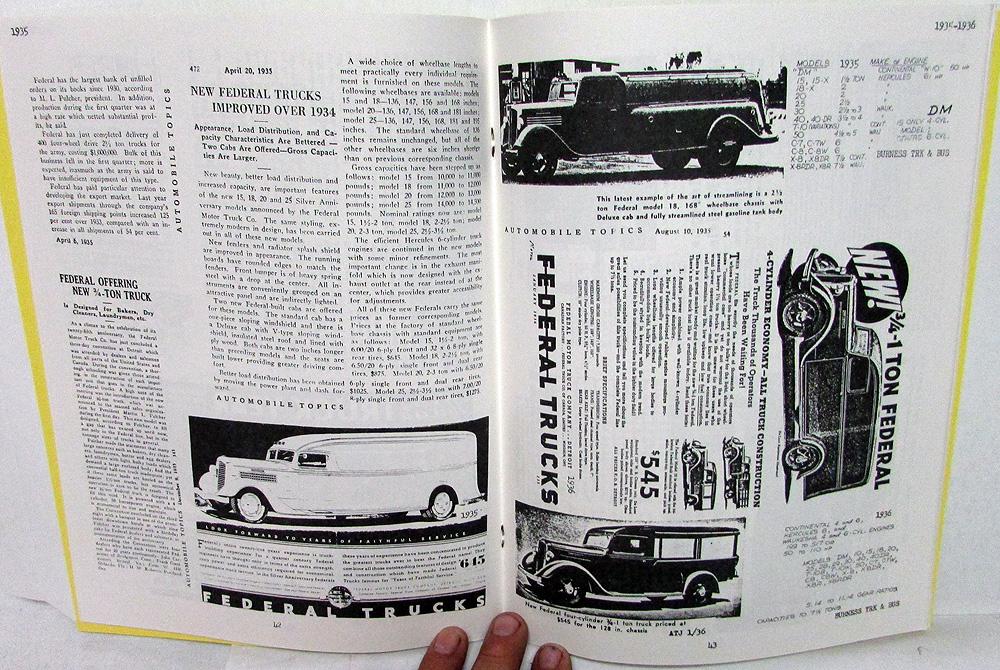 1910-1959 Federal Trucks Historical Reference Book By Herman Sass Data Info