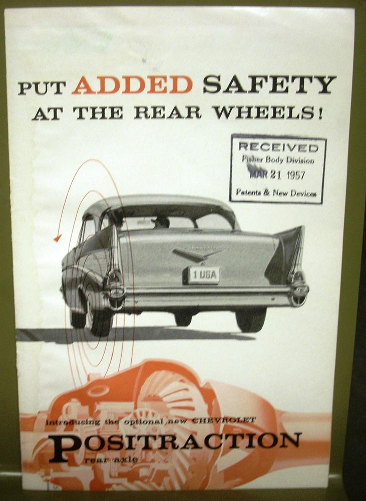 1957 Chevrolet Dealer Positraction Info Brochure Rear Axle Car Original ...