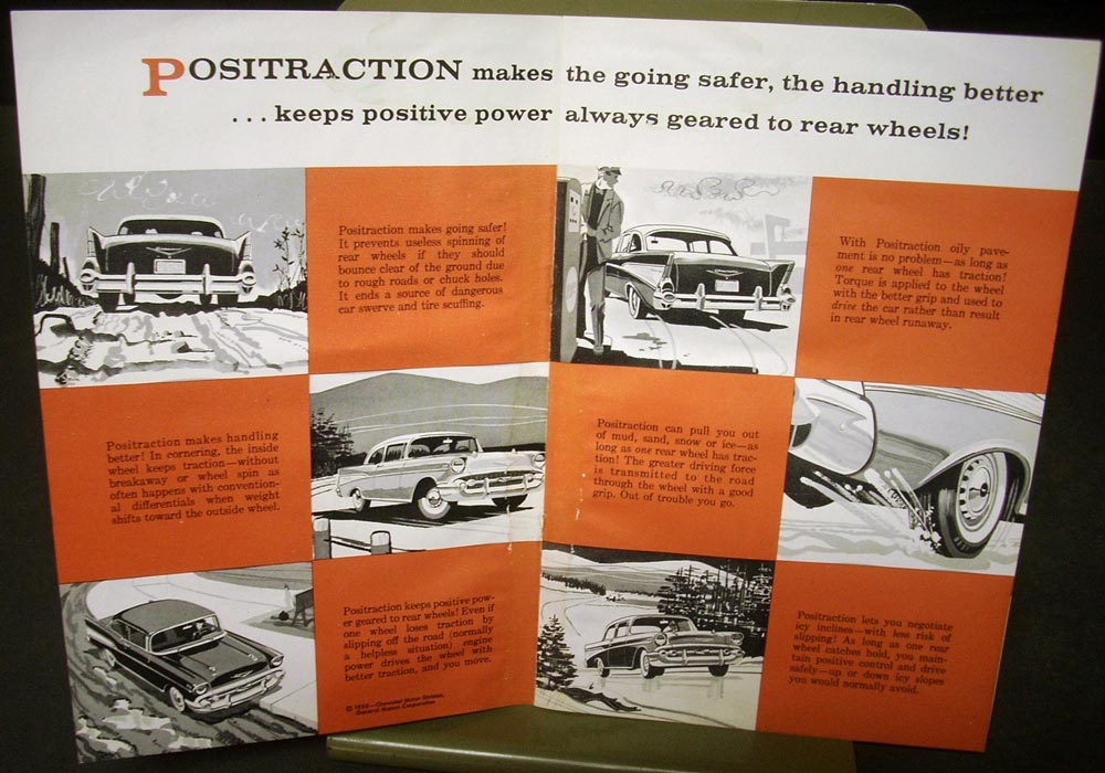 1957 Chevrolet Dealer Positraction Info Brochure Rear Axle Car Original ...