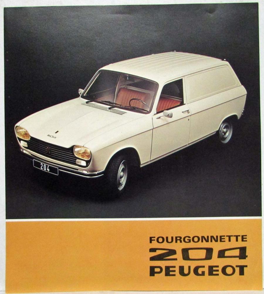 1975 Peugeot 204 Fourgonnette Spec Sheet - French Text