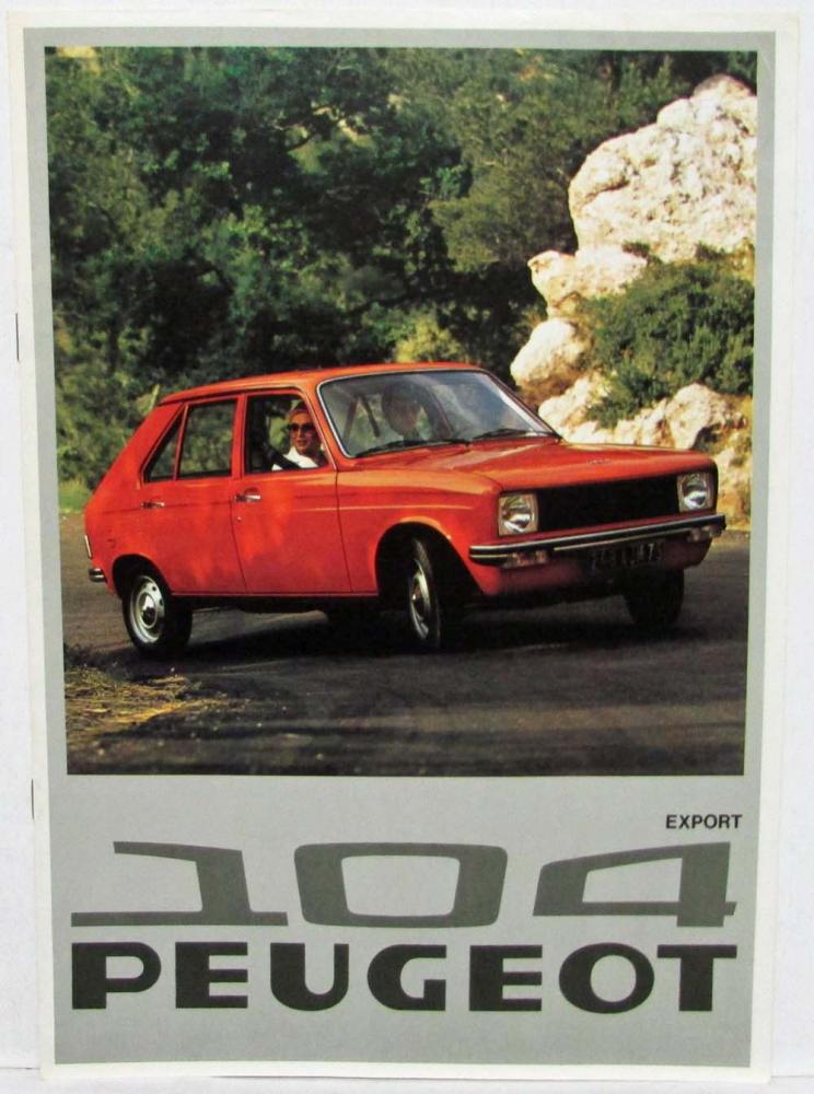 1976 Peugeot Export 104 Sales Brochure