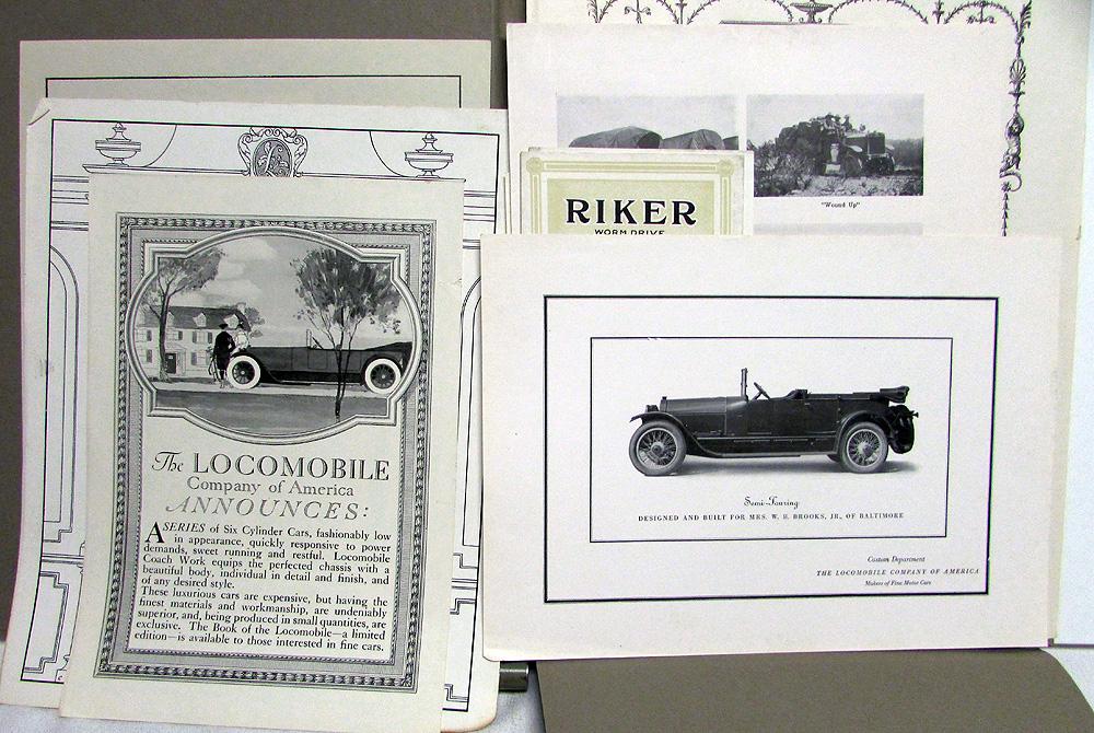 1918 Locomobile Car Riker 5 Ton Truck Sales Portfolio Spec Data Sheets ...