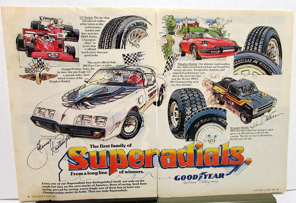 1980 Goodyear Radials Ad Trans Am Indy 500 Pace Car Johnny Rutherford ...