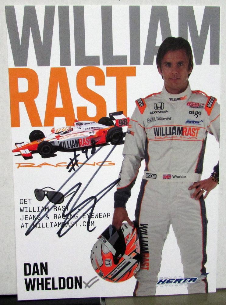2011 Dan Wheldon #98 William Rast Racing Hero Pit Card Handout Signed ...