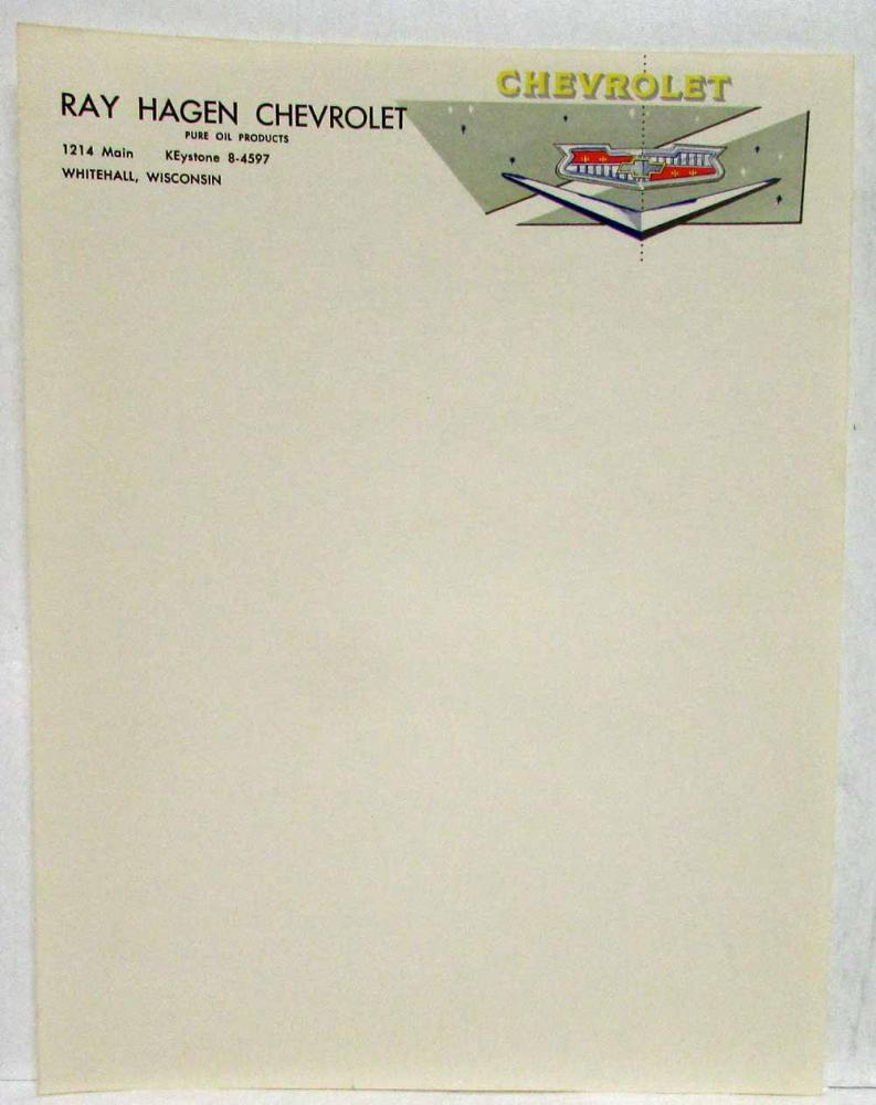 1960 Chevrolet Dealership Sheet of Fancy & Regular Letterhead Stationary