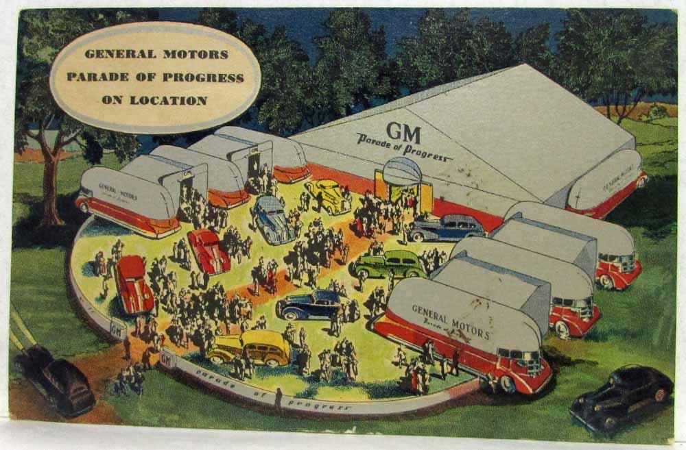 1936 General Motors Parade of Progress on Location Postcard