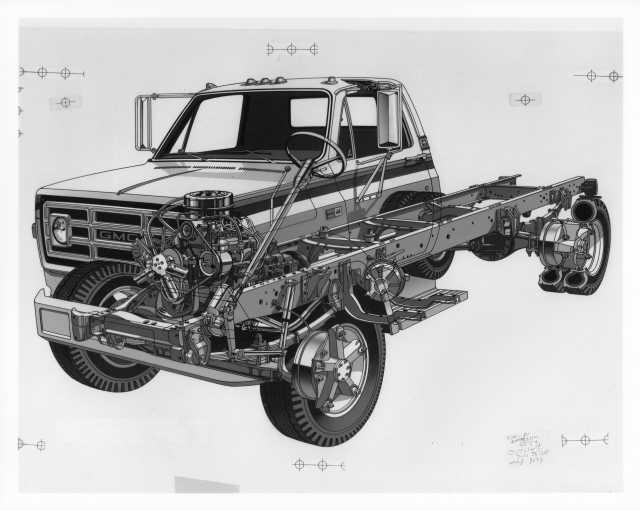1974 GMC Truck Medium Duty Cross Section Factory Press Photo 0124