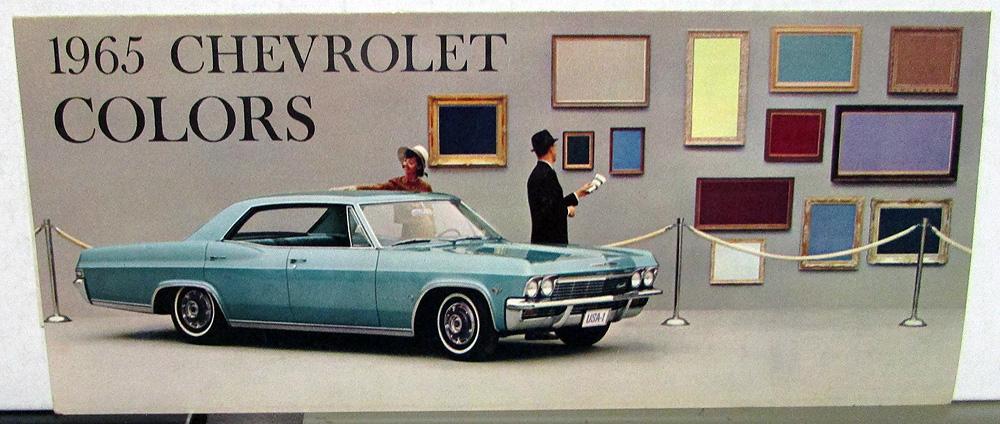 1965 Chevrolet Dealer Sales Brochure Paint Chips Color Options Corvette ...