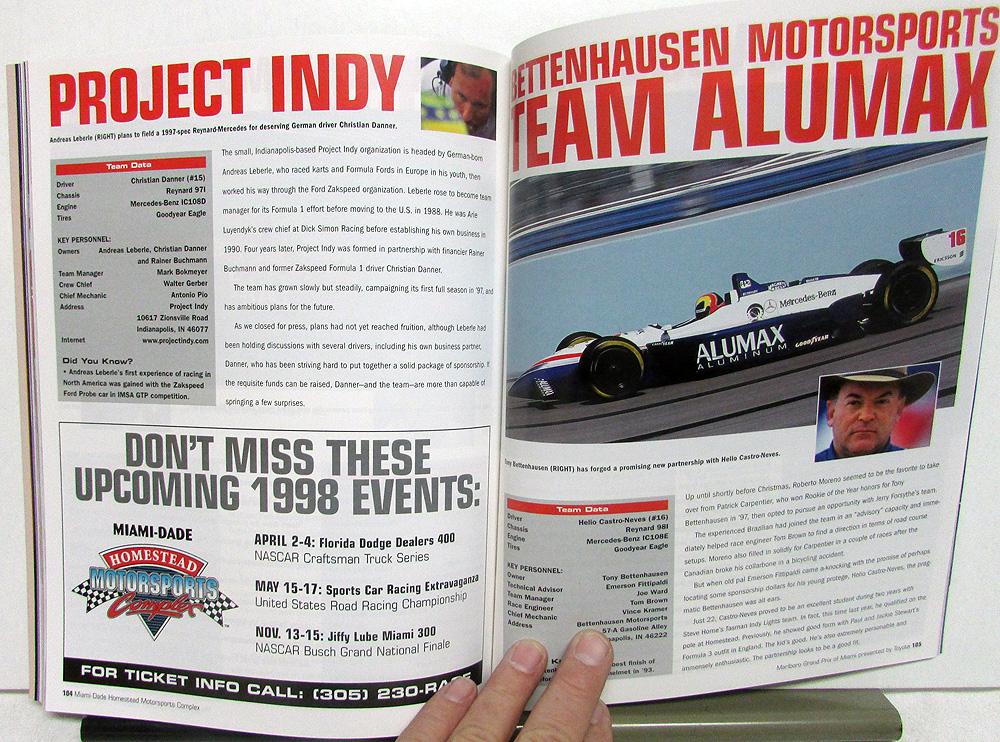 1998 Marlboro Grand Prix Of Miami Official Race Program CART Formula 1 ...