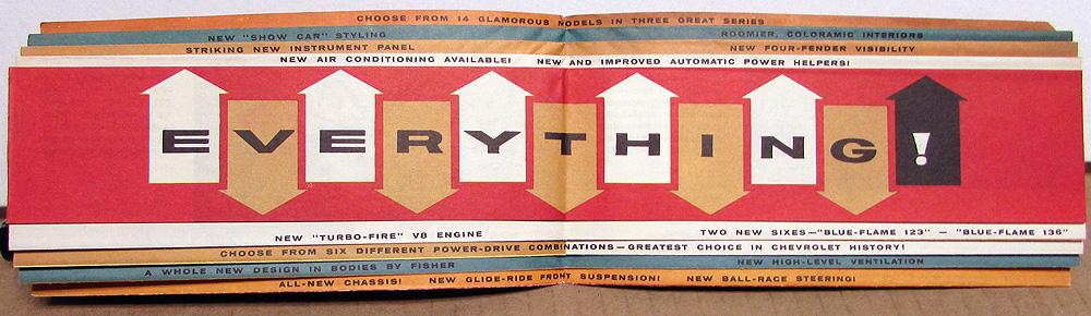 Original 1955 Chevrolet Dealer Sales Brochure Folder Bel Air Two Ten ...