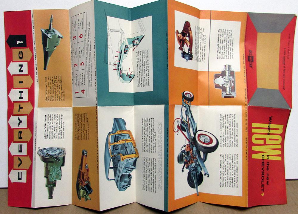 Original 1955 Chevrolet Dealer Sales Brochure Folder Bel Air Two Ten ...