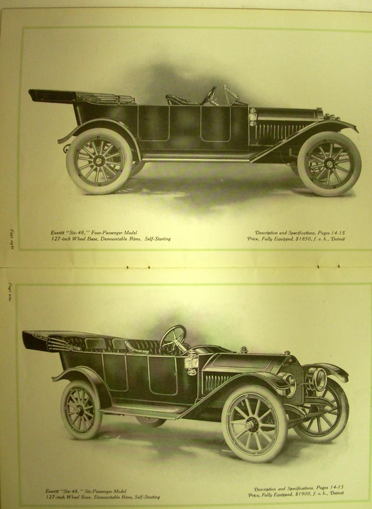 1912 Everitt Motor Cars Model 6-48 4-36 30 Dealer Sales Brochure ...
