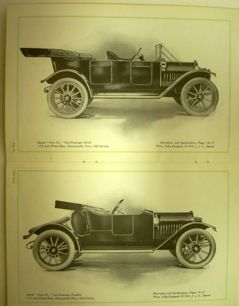 1912 Everitt Motor Cars Model 6-48 4-36 30 Dealer Sales Brochure ...