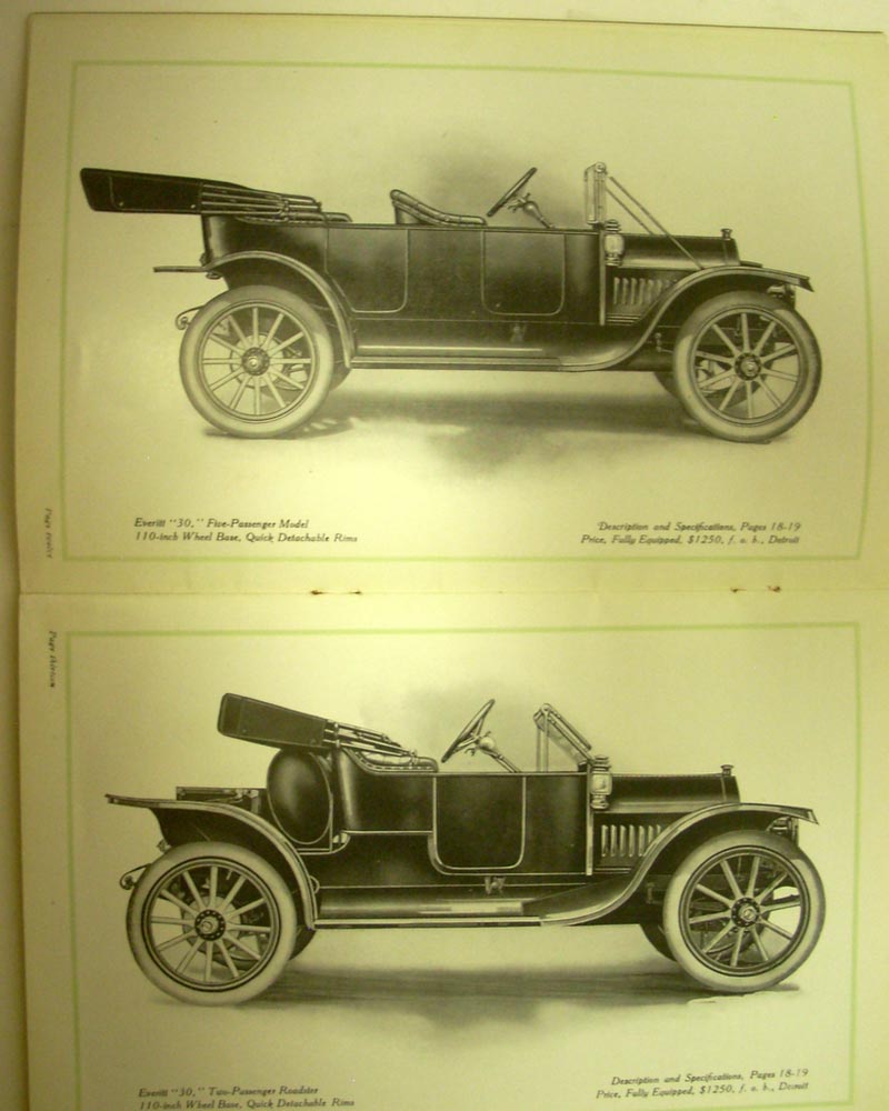 1912 Everitt Motor Cars Model 6-48 4-36 30 Dealer Sales Brochure ...