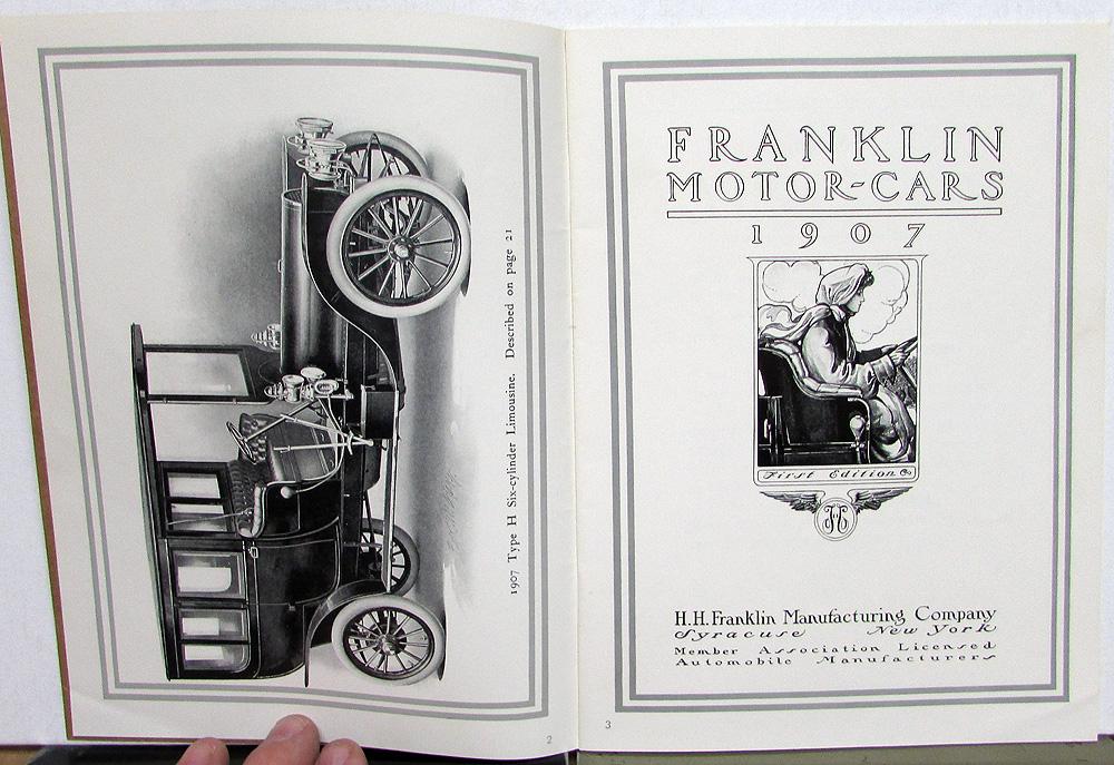 1907 Franklin Model G D H Pre 16 Dealer Prestige Sales Brochure ...
