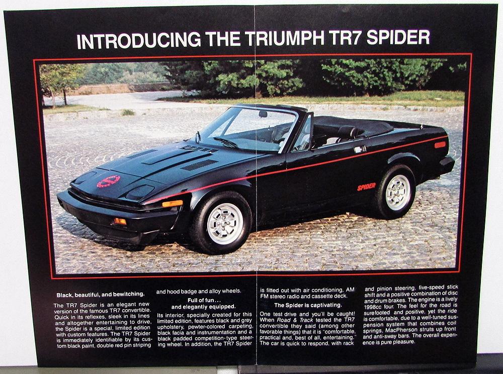 1980 Triumph TR7 Spider Dealer Sales Brochure Folder New Model Introduction